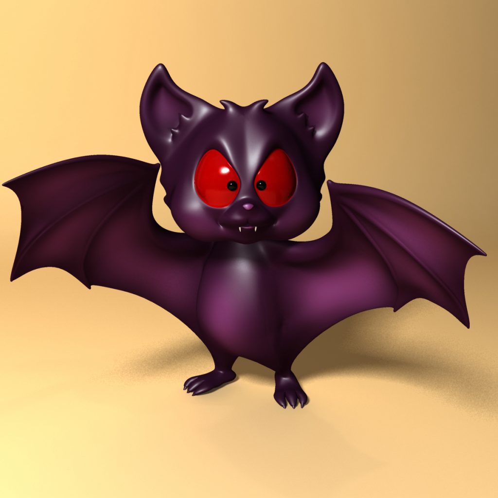 Cartoon Bat RIGGED and Animated 3D Model - FlatPyramid