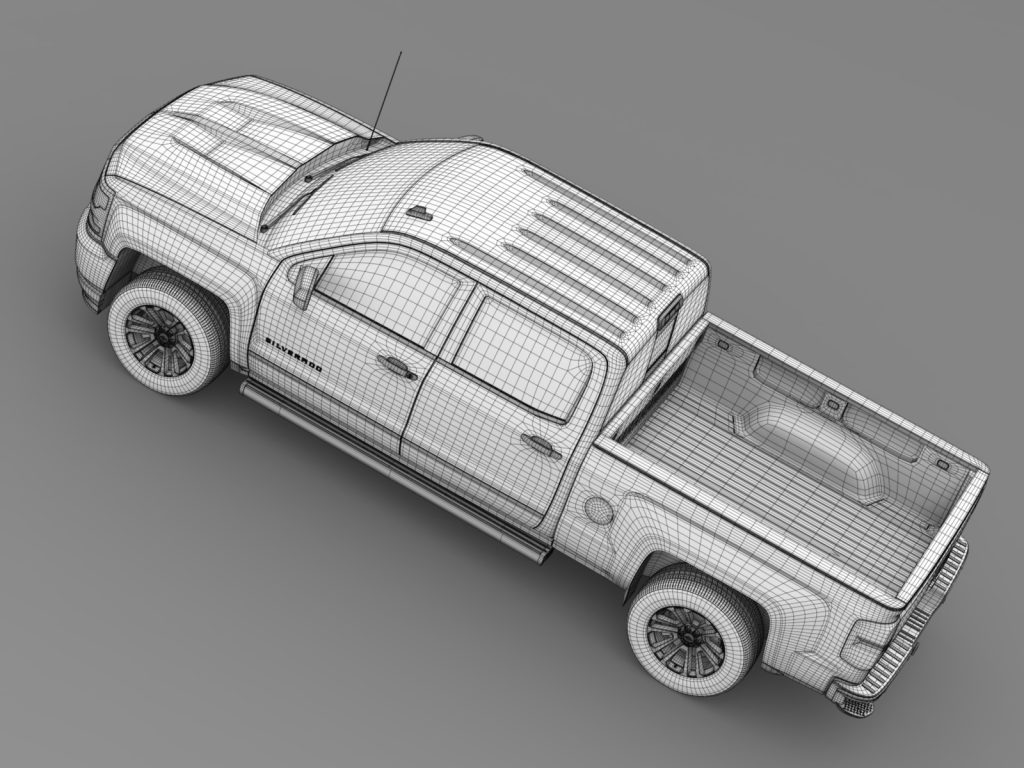 Chevrolet Silverado LTZ Crew Cab GMTK2 Standart Bo 3D Model - FlatPyramid