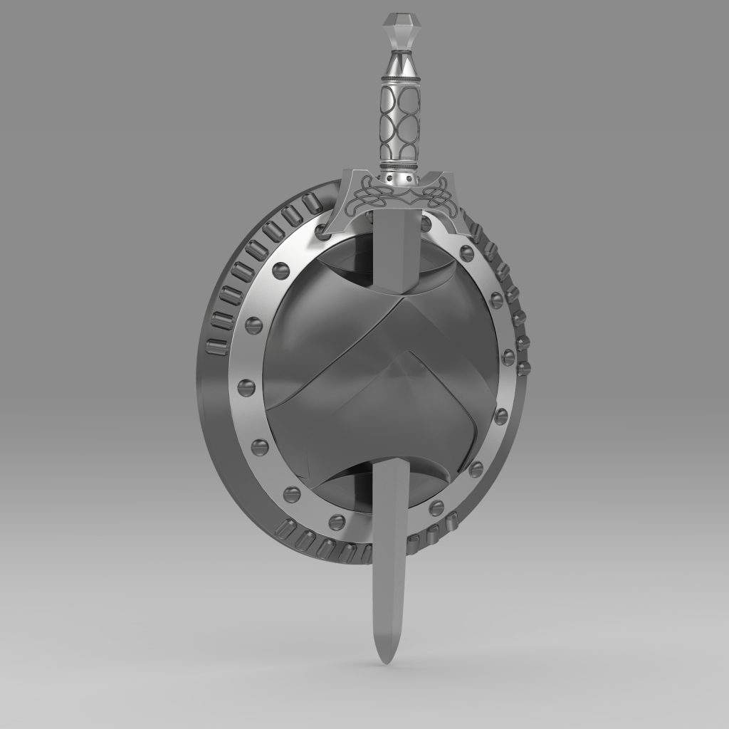 Shield and sword v1 3D Model - FlatPyramid