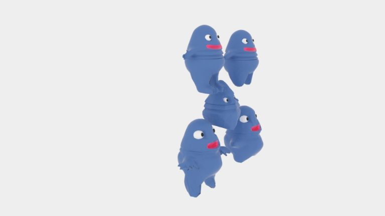 Fat Blob Monster 3D Model - FlatPyramid