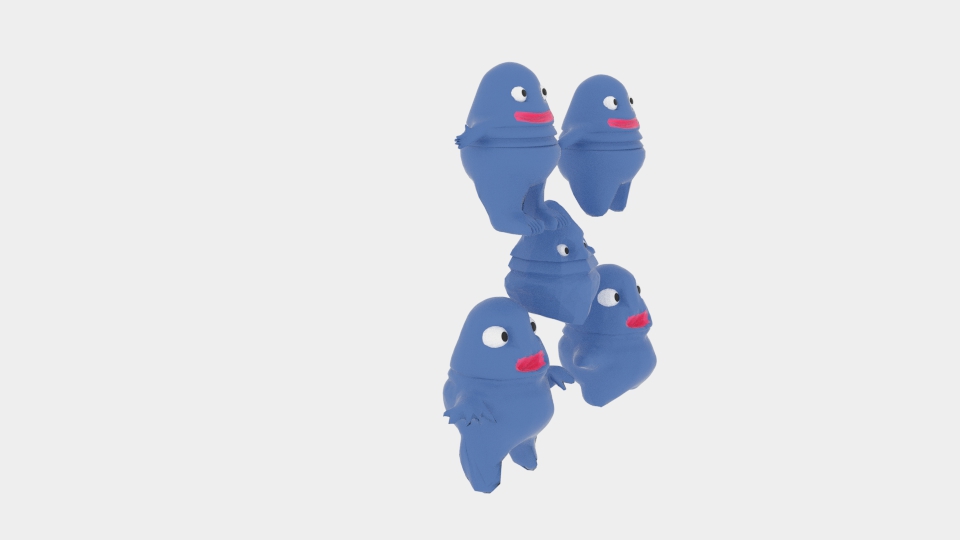 Fat Blob Monster 3D Model - FlatPyramid