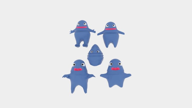 Fat Blob Monster 3D Model - FlatPyramid
