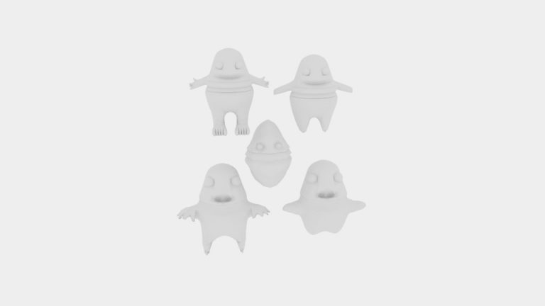 Fat Blob Monster 3D Model - FlatPyramid