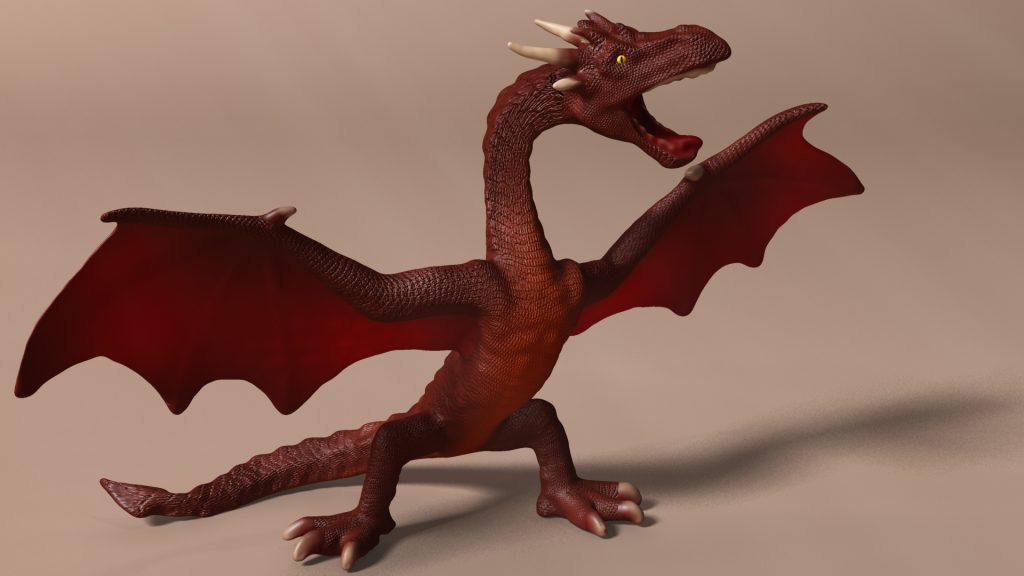Red Dragon Rigged 3D Model - FlatPyramid