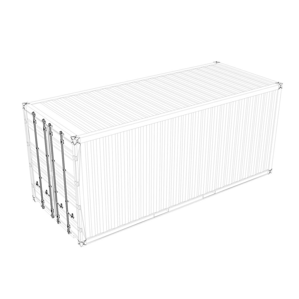 20ft Shipping Container 3D Model - FlatPyramid