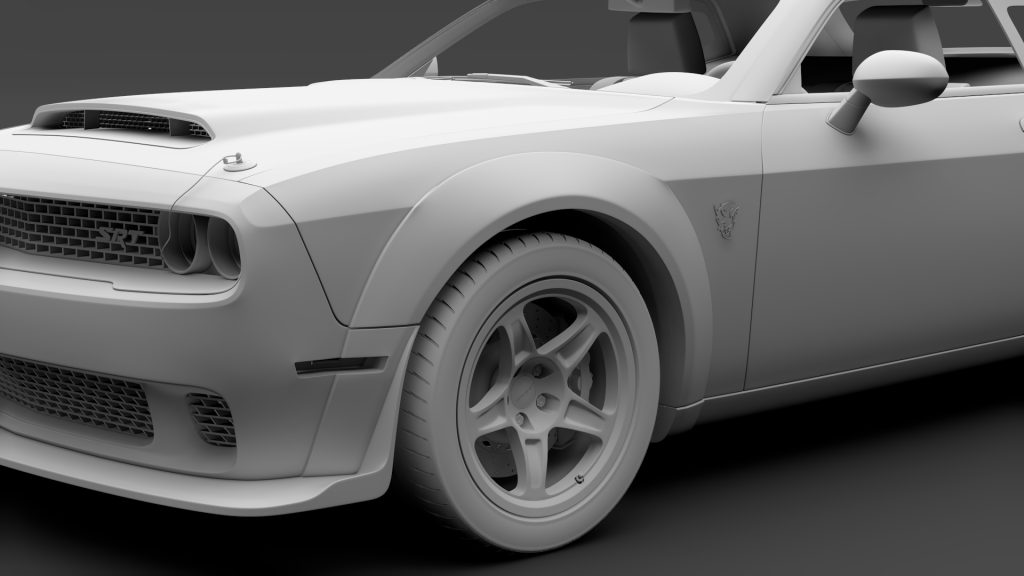 Dodge Challenger SRT Demon Prototype 2018 3D Model - FlatPyramid