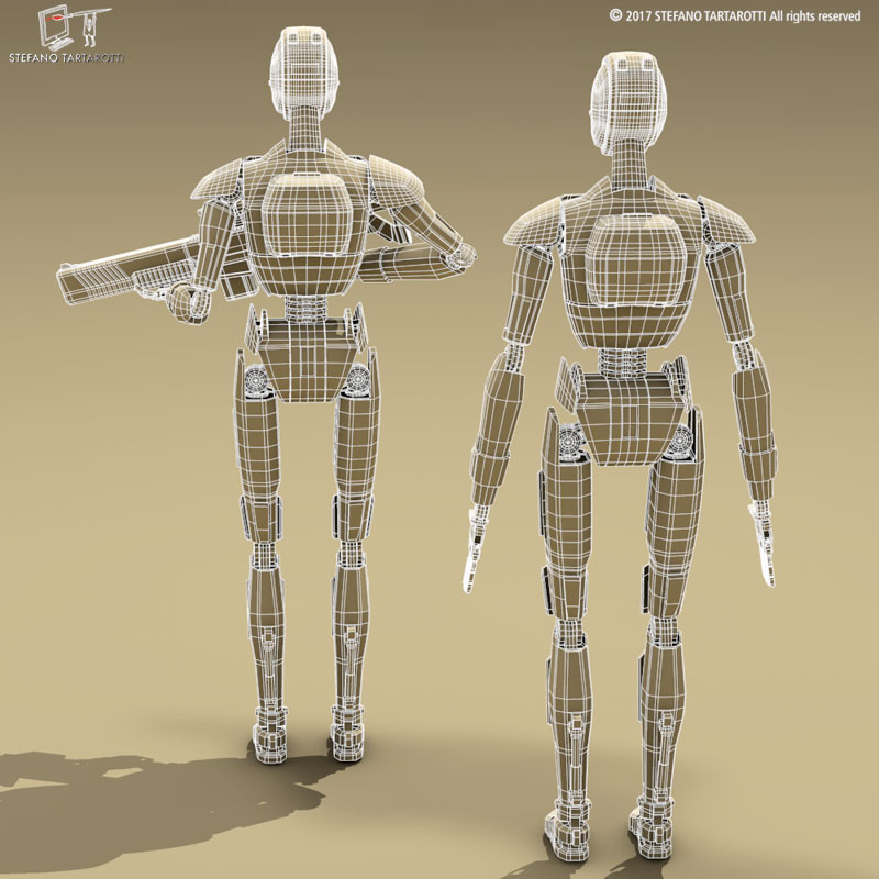 Sci-fi droid 3D Model - FlatPyramid