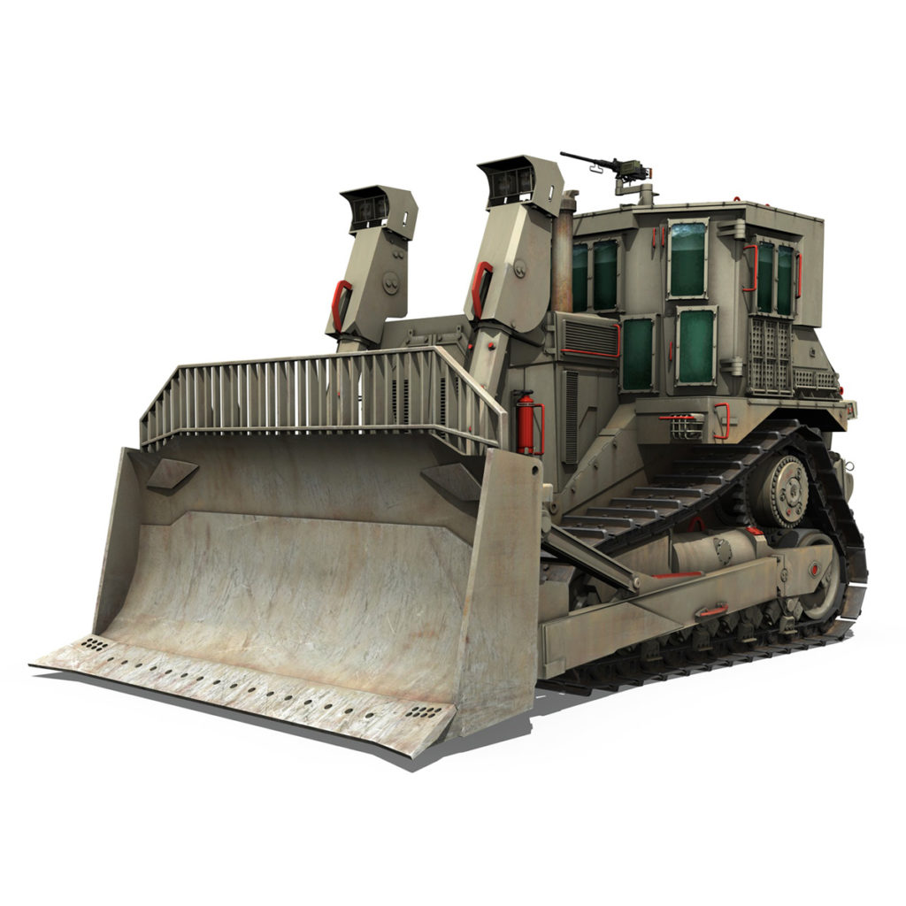 IDF Armored CAT D9R Bulldozer 3D Model - FlatPyramid