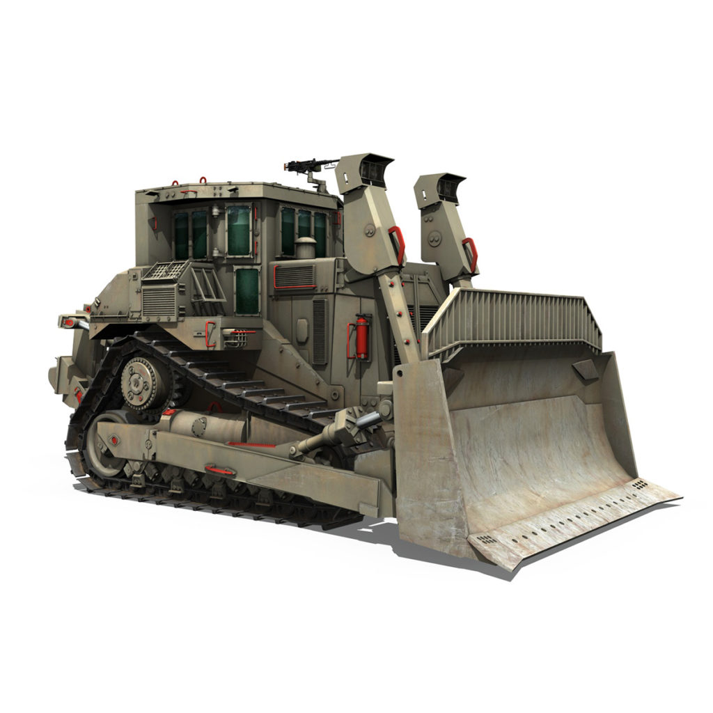 IDF Armored CAT D9R Bulldozer 3D Model - FlatPyramid