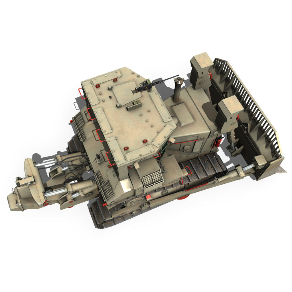 IDF Armored CAT D9R Bulldozer 3D Model - FlatPyramid