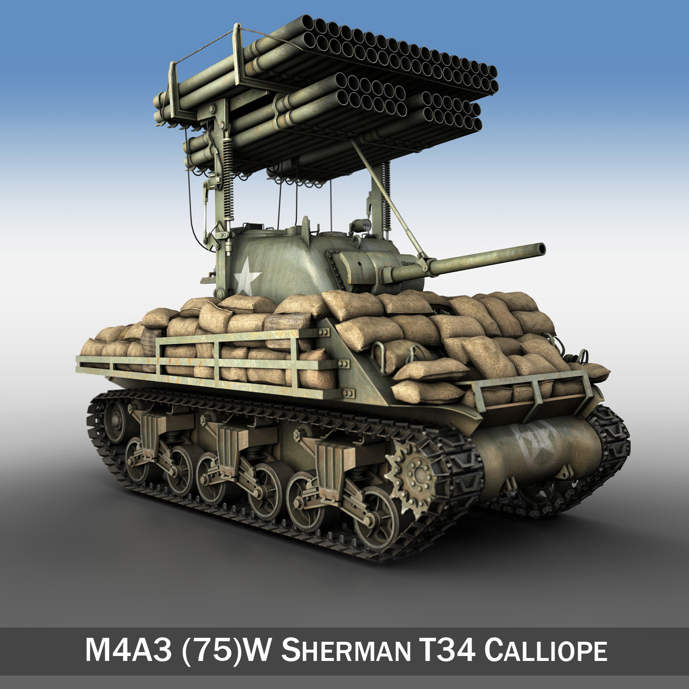 M4A3 Sherman Calliope 3D Model | FlatPyramid