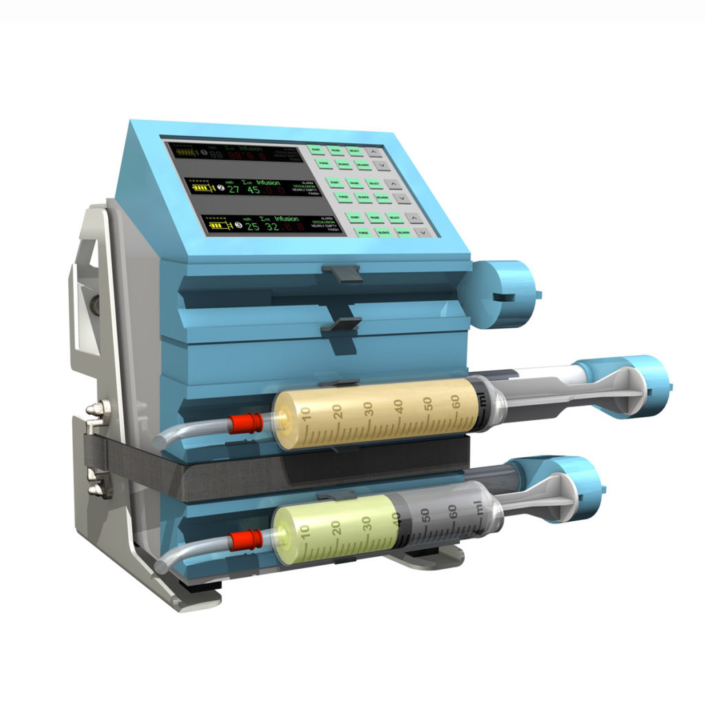 Triple Channel Syringe Pump 3D Model - FlatPyramid