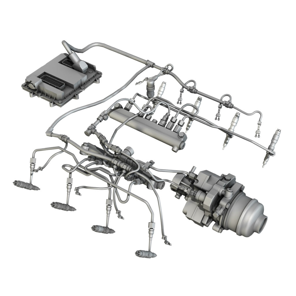 Injection System of a V8 engine 3D Model - FlatPyramid
