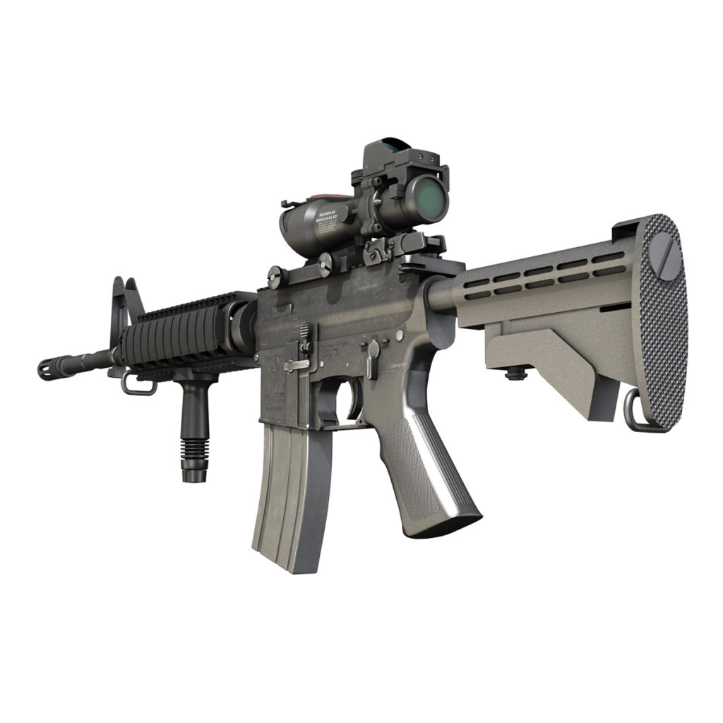 Colt M4A1 Sopmod ACOG 3D Model - FlatPyramid