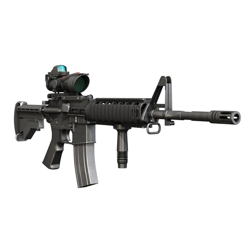 Colt M4A1 Sopmod ACOG 3D Model - FlatPyramid