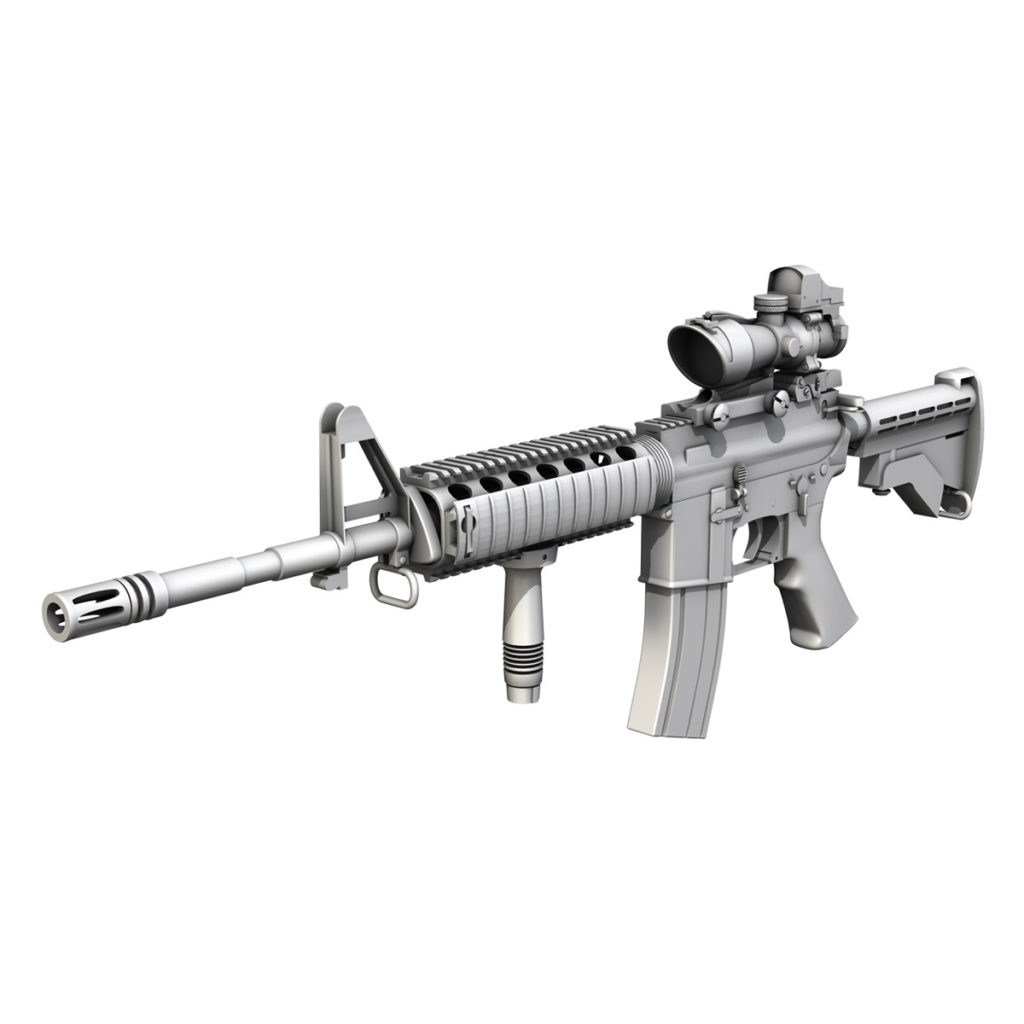 Colt M4A1 Sopmod ACOG 3D Model - FlatPyramid