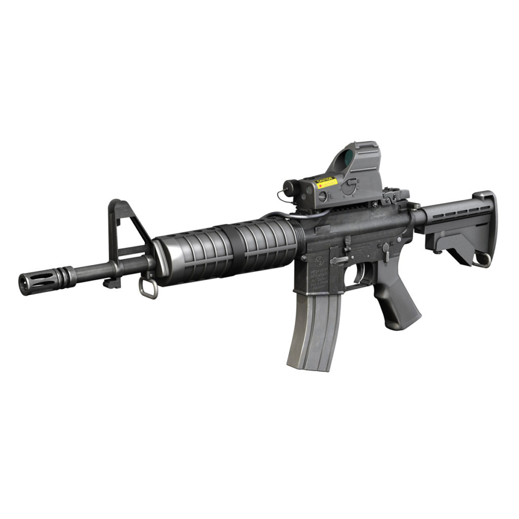 Colt M4A1 Commando MARS 3D Model - FlatPyramid