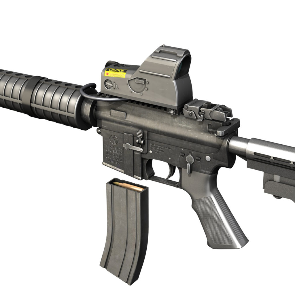 Colt M4A1 Commando MARS 3D Model - FlatPyramid