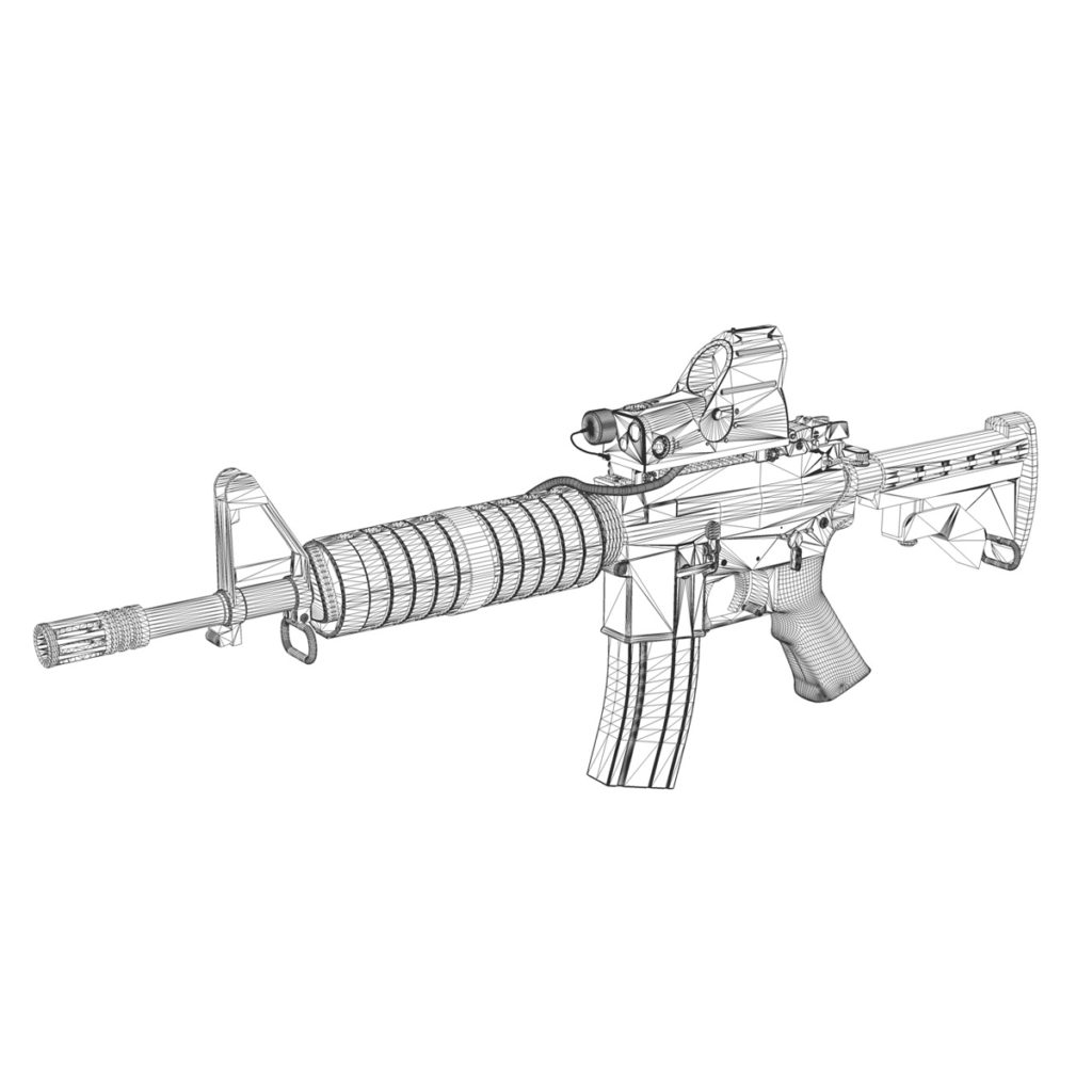 Colt M4A1 Commando MARS 3D Model - FlatPyramid