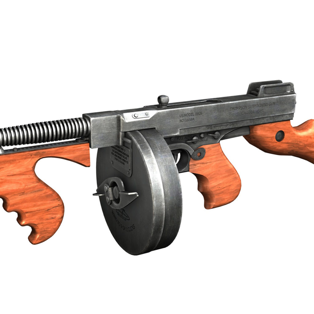 Thompson Model 1928 Submachine Gun 3D Model - FlatPyramid
