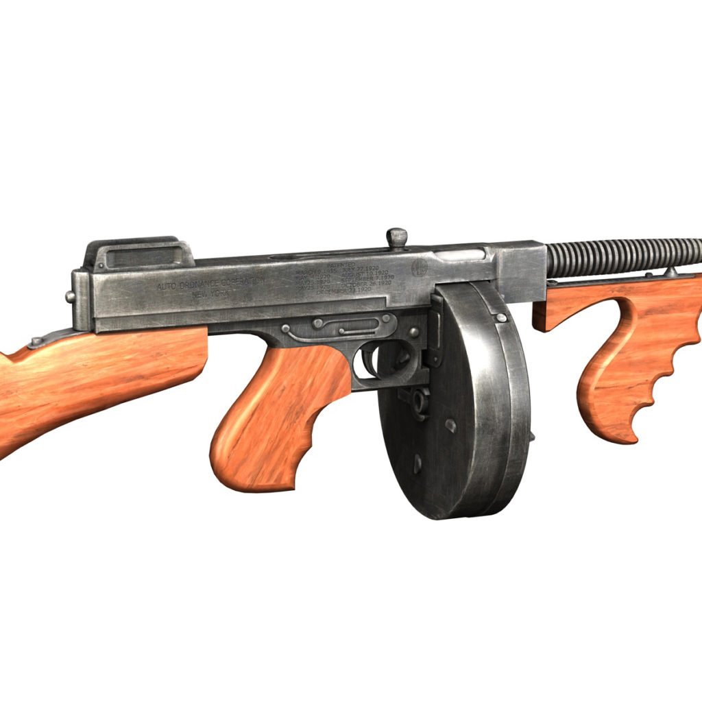 Colt Model1921 Thompson Submachine Gun 3D Model - FlatPyramid