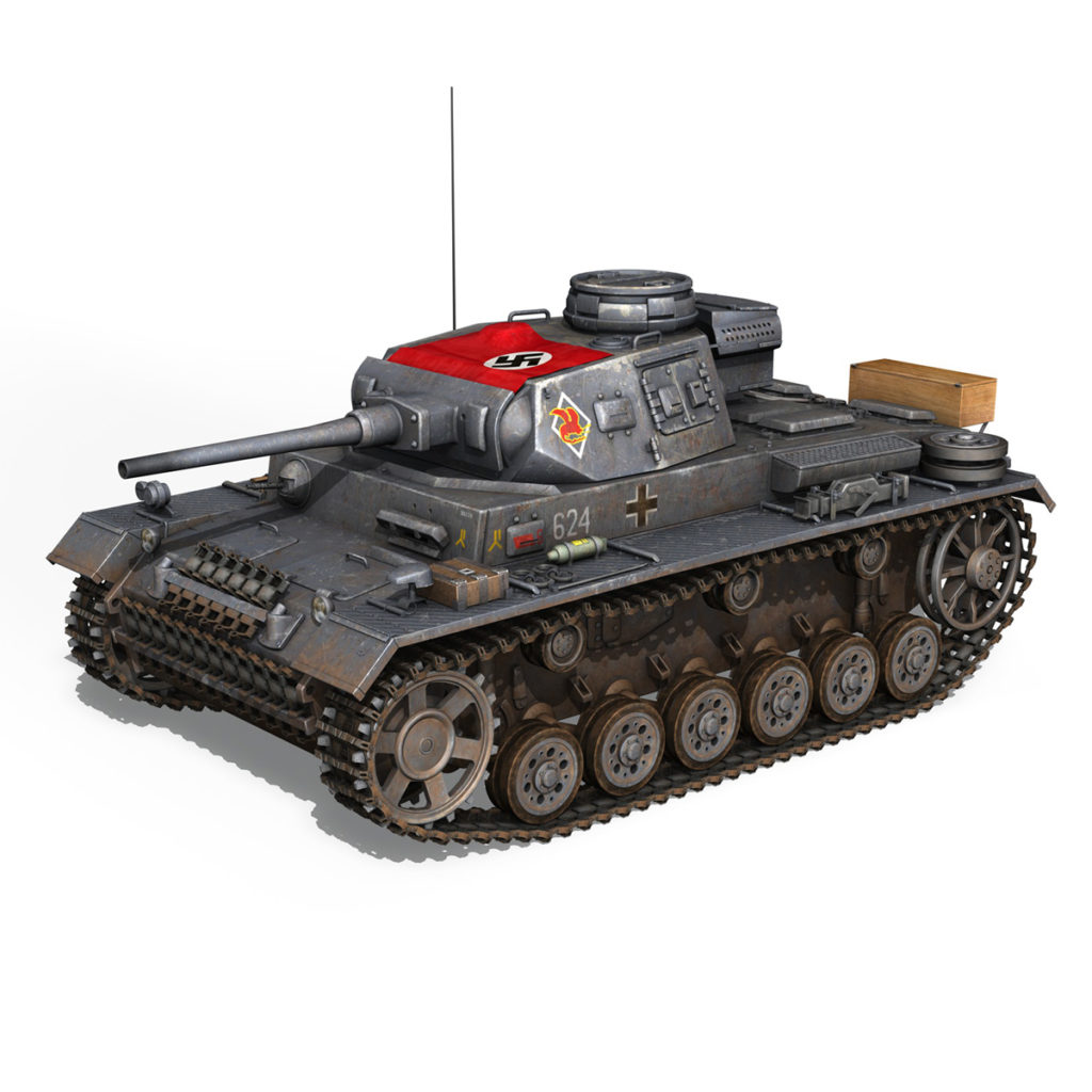 PzKpfw III - Panzer 3 - Ausf.J - 624 3D Model - FlatPyramid