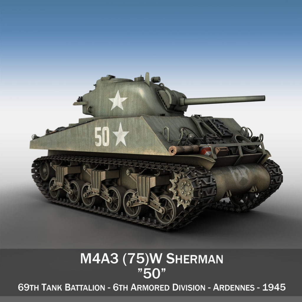 M4A3 75mm - Sherman - 50 3D Model - FlatPyramid
