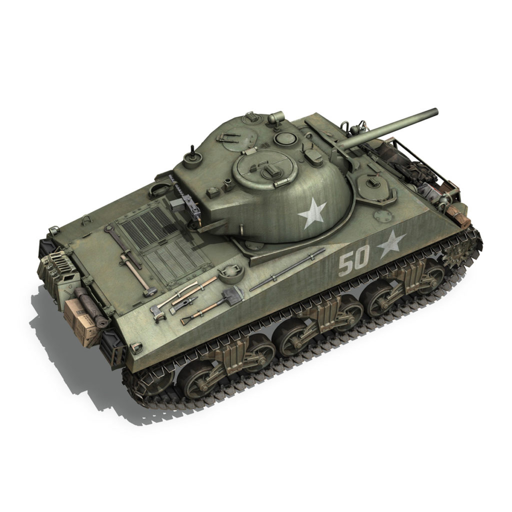 M4A3 75mm - Sherman - 50 3D Model - FlatPyramid