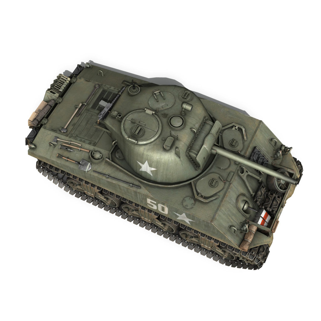 M4A3 75mm - Sherman - 50 3D Model - FlatPyramid