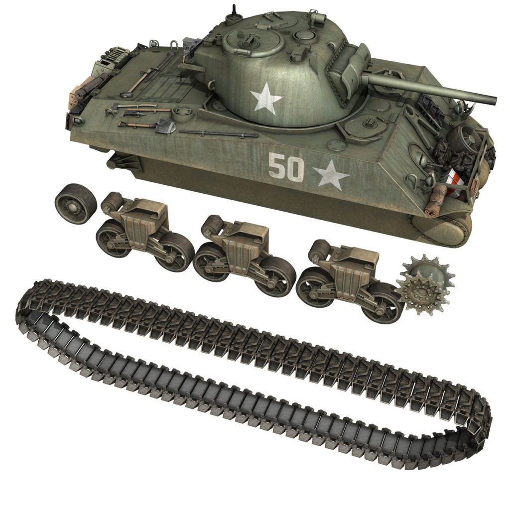 M4A3 75mm - Sherman - 50 3D Model - FlatPyramid