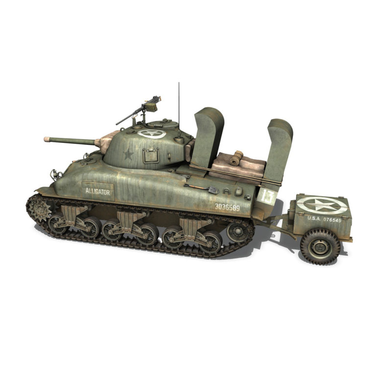 M4A1 Sherman - Alligator 3D Model - FlatPyramid