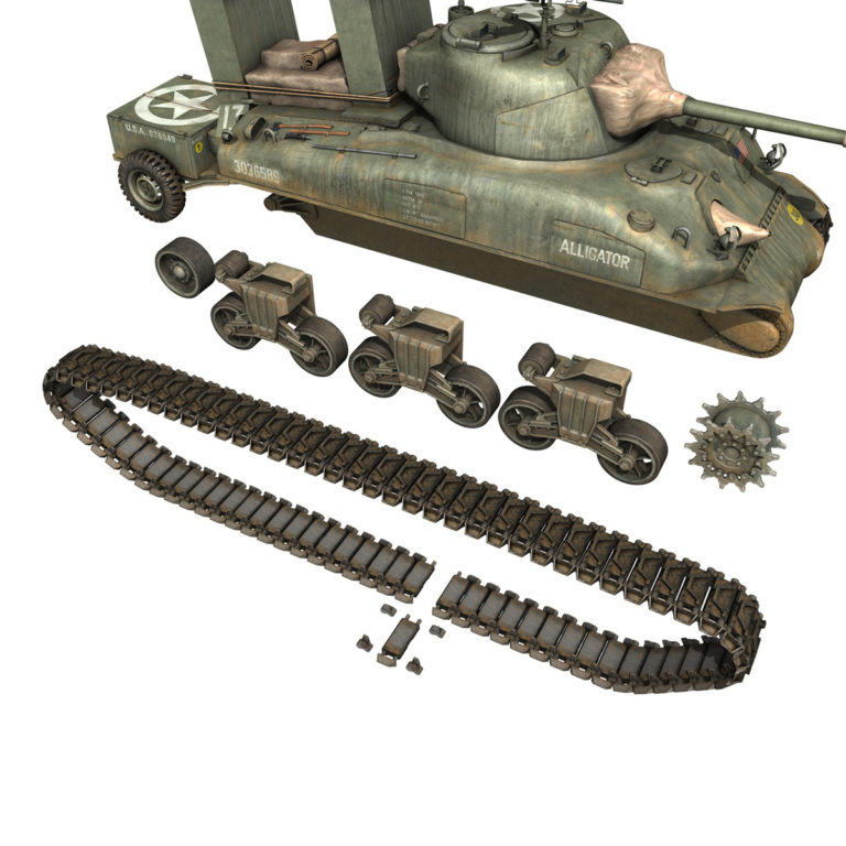 M4A1 Sherman - Alligator 3D Model - FlatPyramid