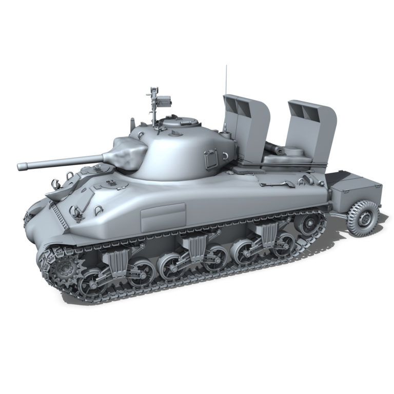 M4A1 Sherman - Alligator 3D Model - FlatPyramid