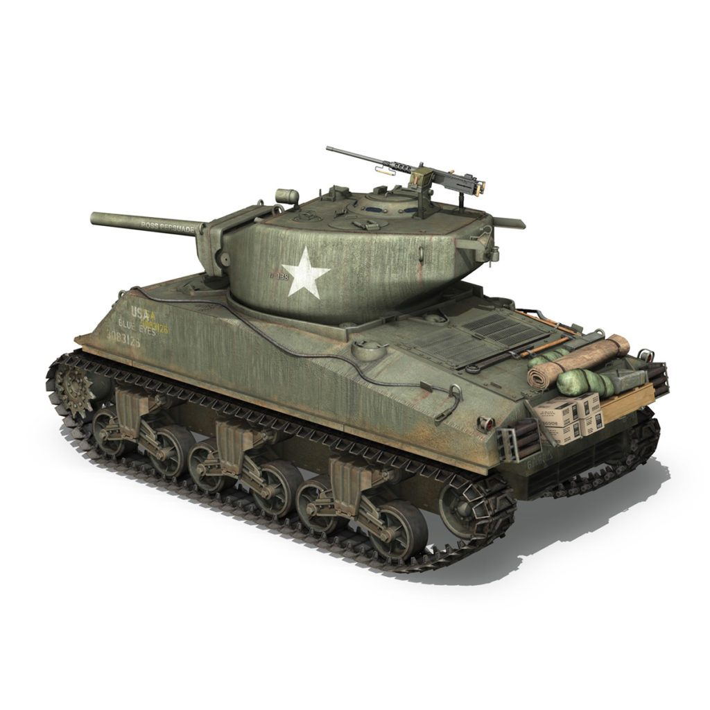 M4A3E2 - Sherman Jumbo - Blue Eyes 3D Model - FlatPyramid