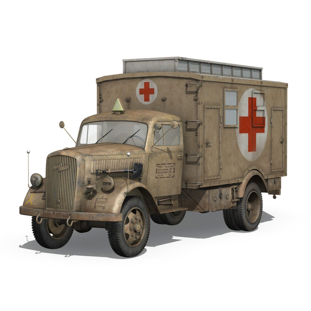 Opel Blitz - 3t Ambulance Truck - 2 PzDiv 3D Model - FlatPyramid