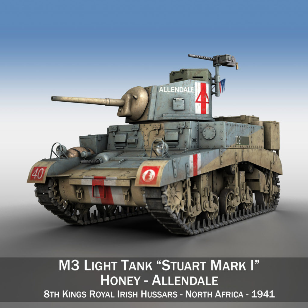 M3 Light Tank Honey - Allendale 3D Model - FlatPyramid