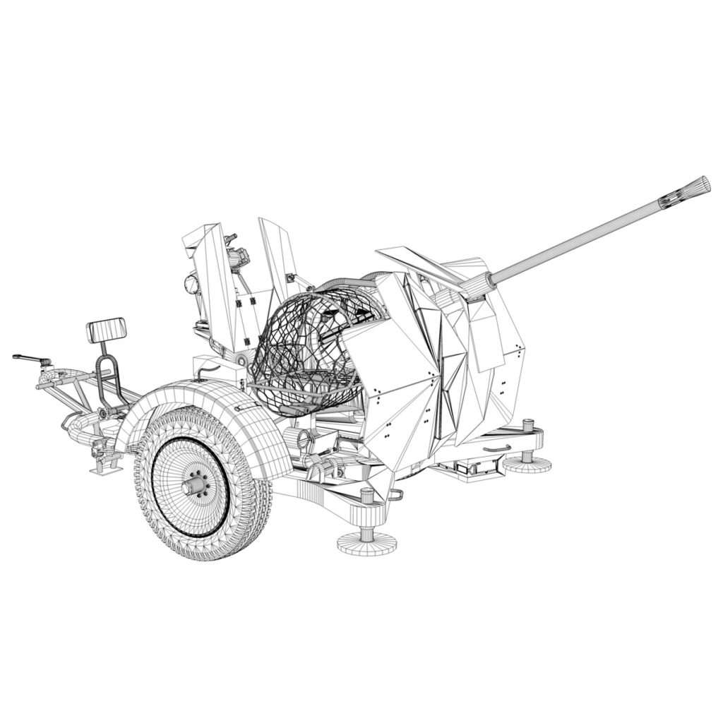 2cm Flak 38 with SD.AH. 51 - Trailer 3D Model - FlatPyramid