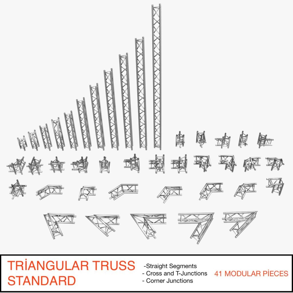 Triangular Truss Standard (Collection 41 Modular) 3D Model - FlatPyramid