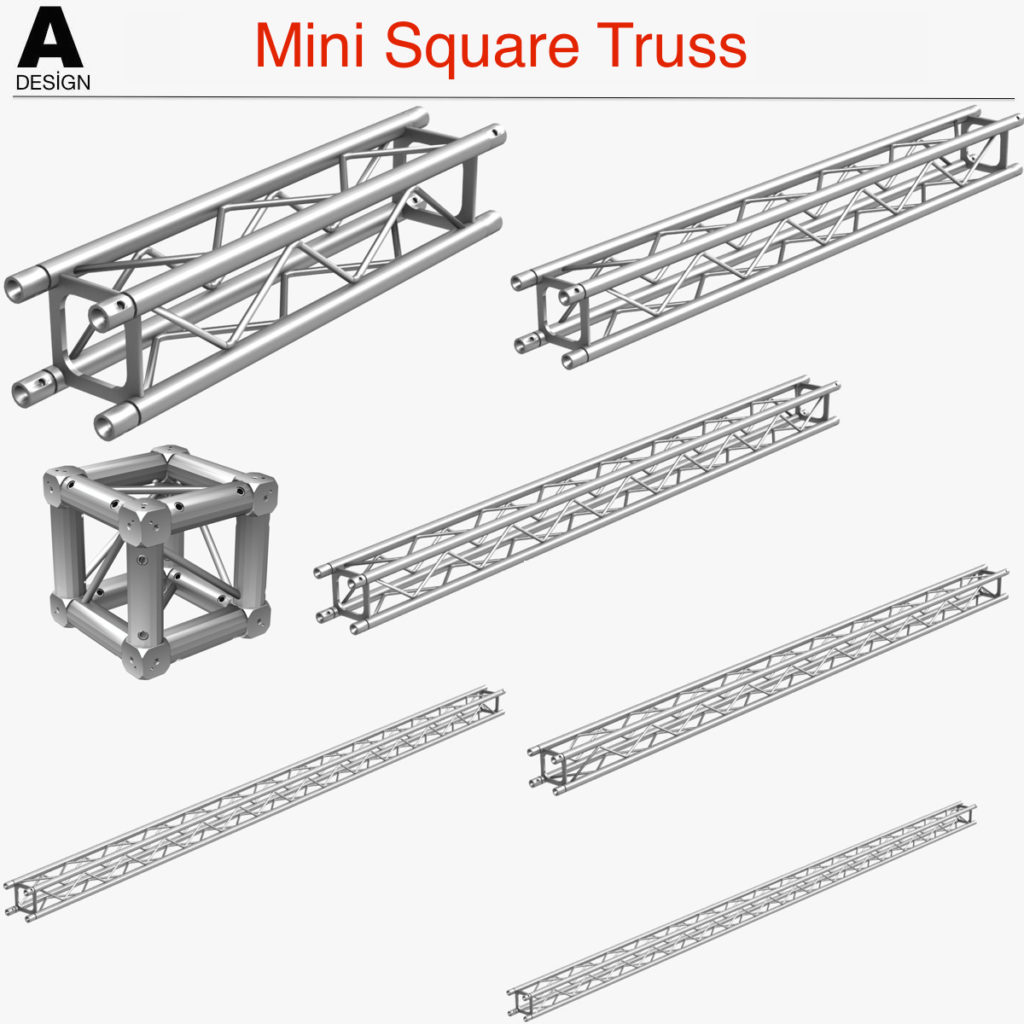 Mini Square Truss (Collection 7 Modular Pieces) 3D Model - FlatPyramid