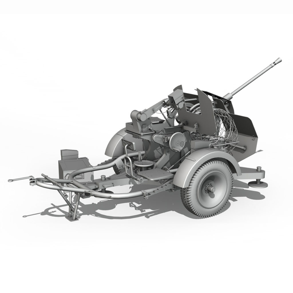 2cm Flak 38 with SD.AH 51 3D Model - FlatPyramid