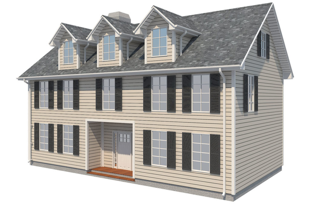 Two Story Family House 3D Model - FlatPyramid