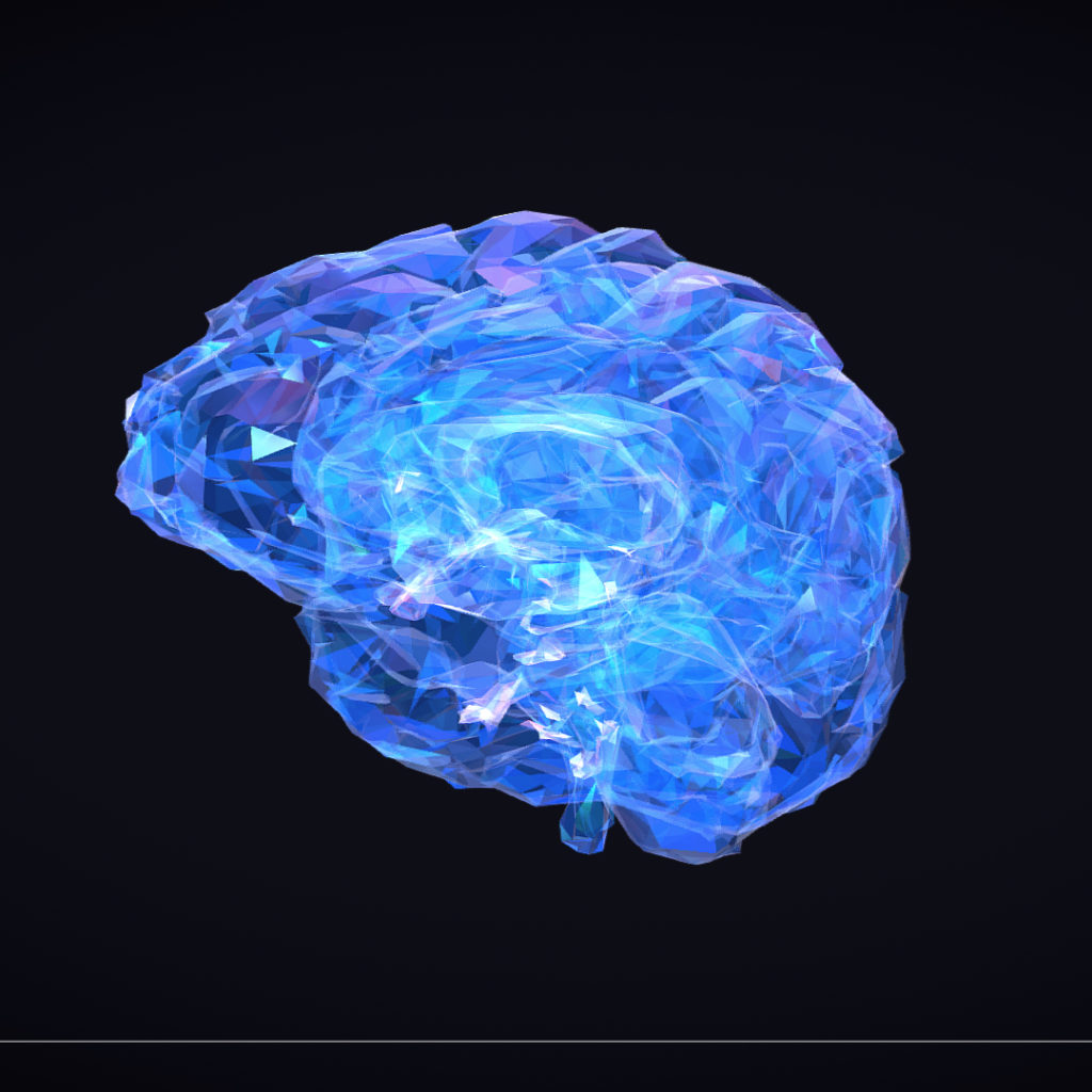 Low Polygon Art Medical Brain Roentgen 3D Model - FlatPyramid
