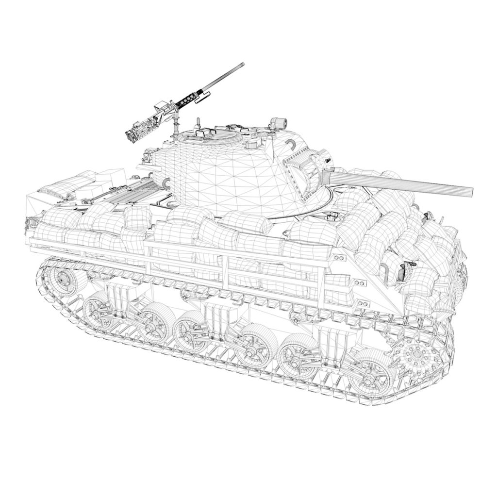 M4A3 (75) W Sherman - 25TB 3D Model - FlatPyramid