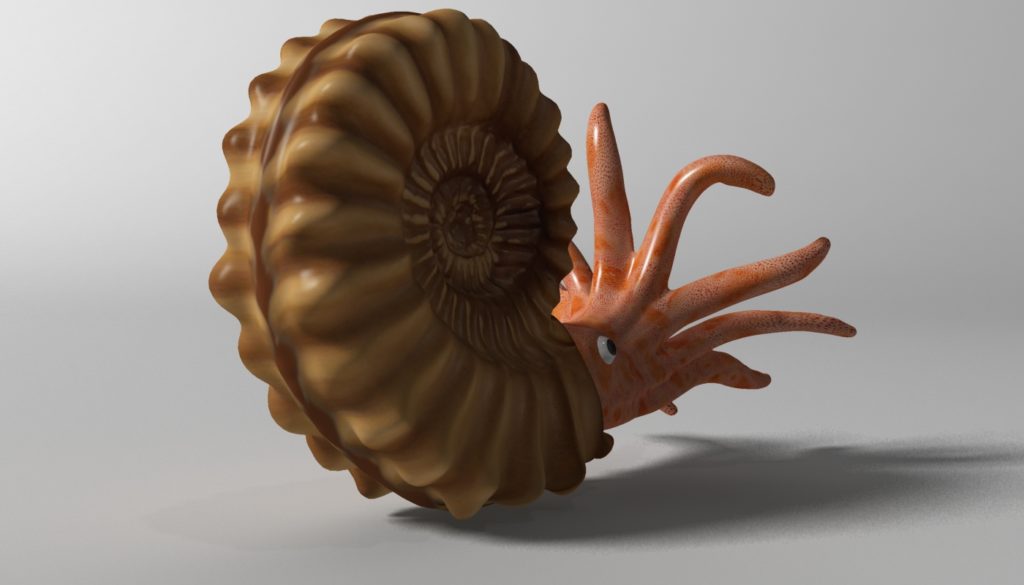 Ammonite with complete underwater scene 3D Model - FlatPyramid