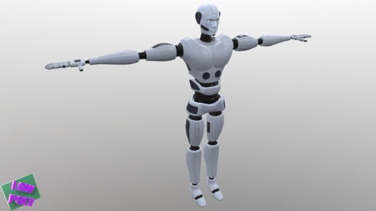 Robot man character 3D Model - FlatPyramid
