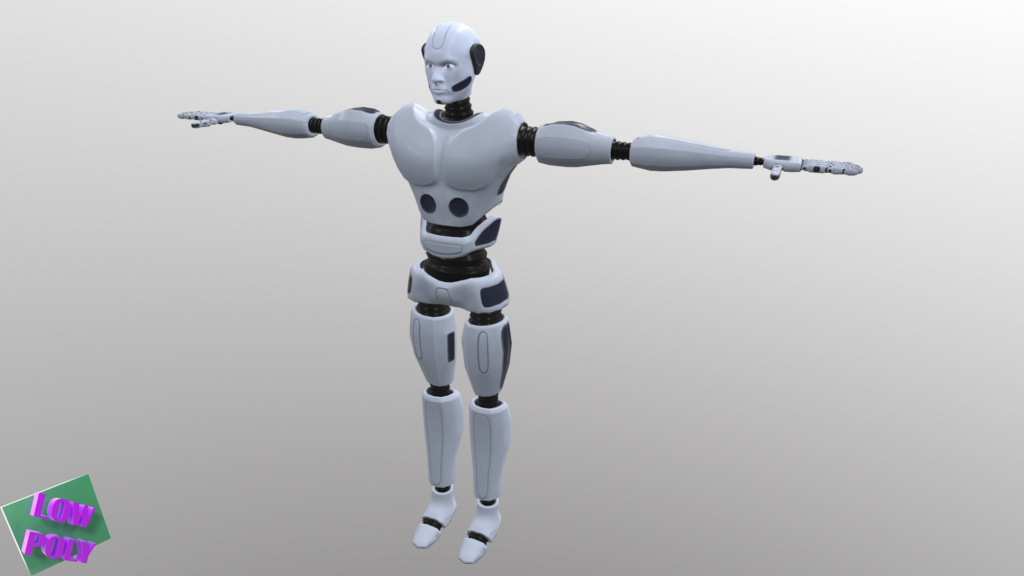 Robot man character 3D Model - FlatPyramid