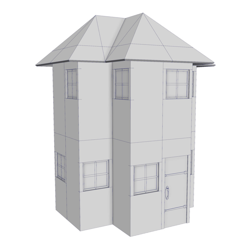 Modular Brick House Set 3D Model - FlatPyramid