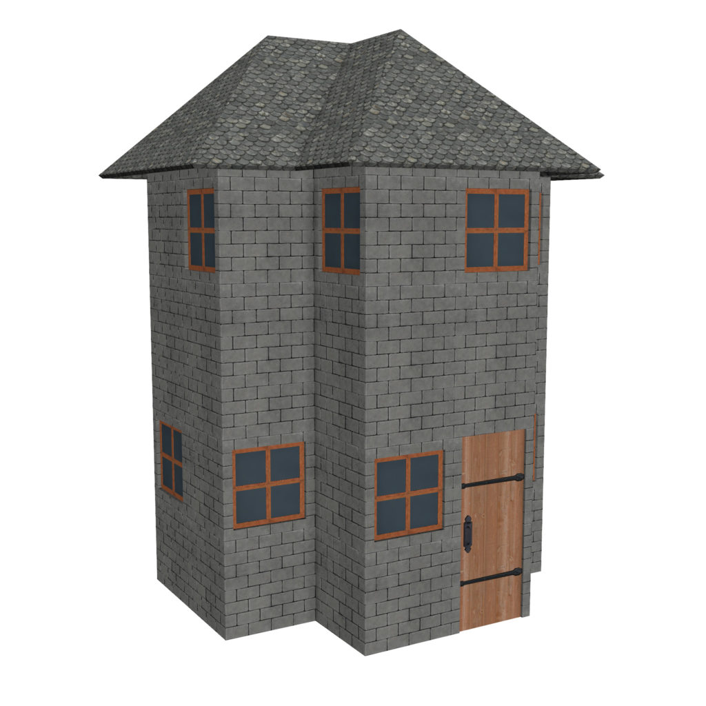 Modular Brick House Set 3D Model - FlatPyramid