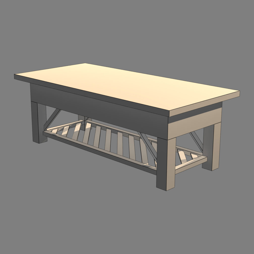 Coffee Table v2 3D Model - FlatPyramid
