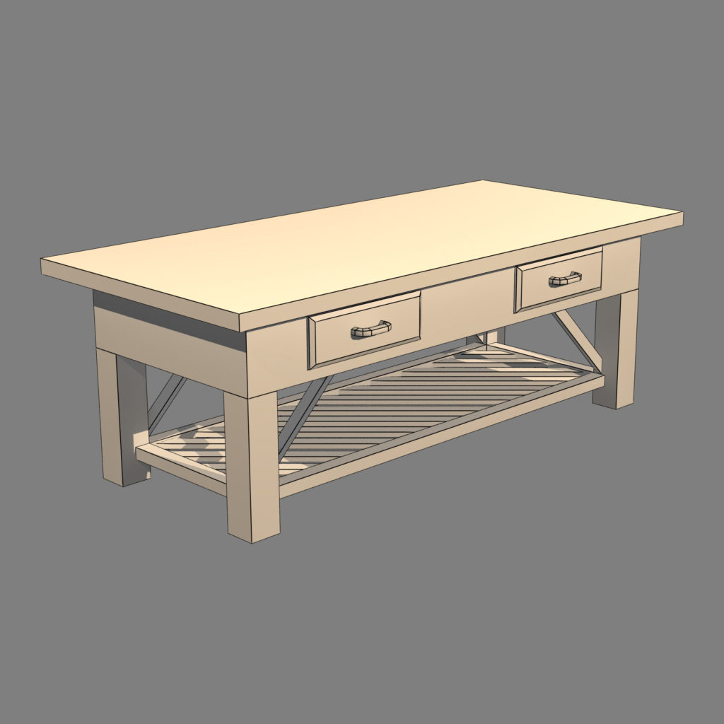 Coffee Table v2 3D Model - FlatPyramid